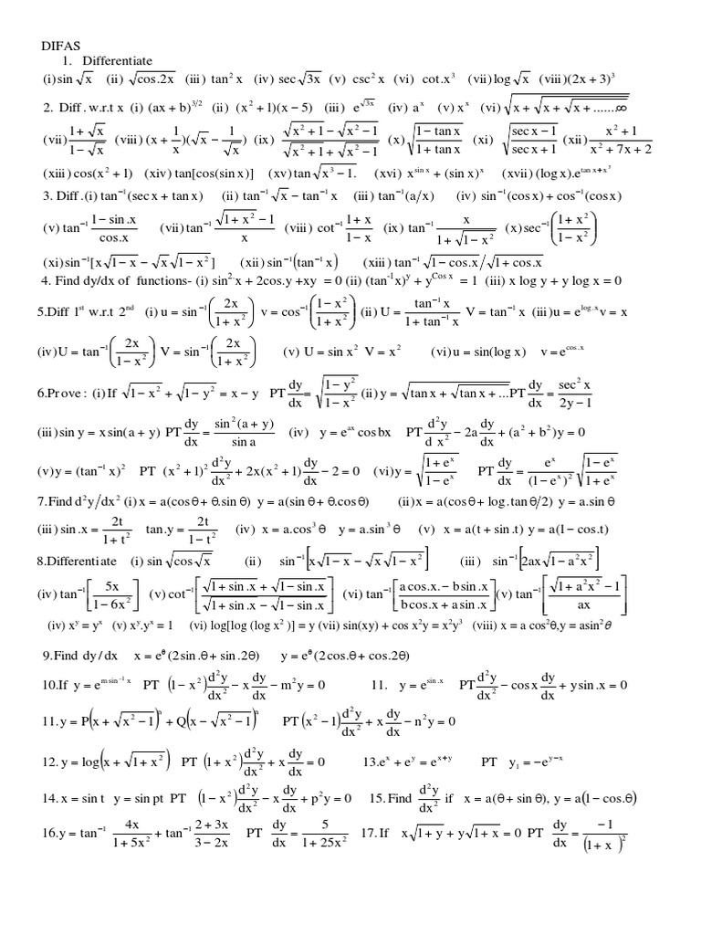 Differentiation Assignment | PDF