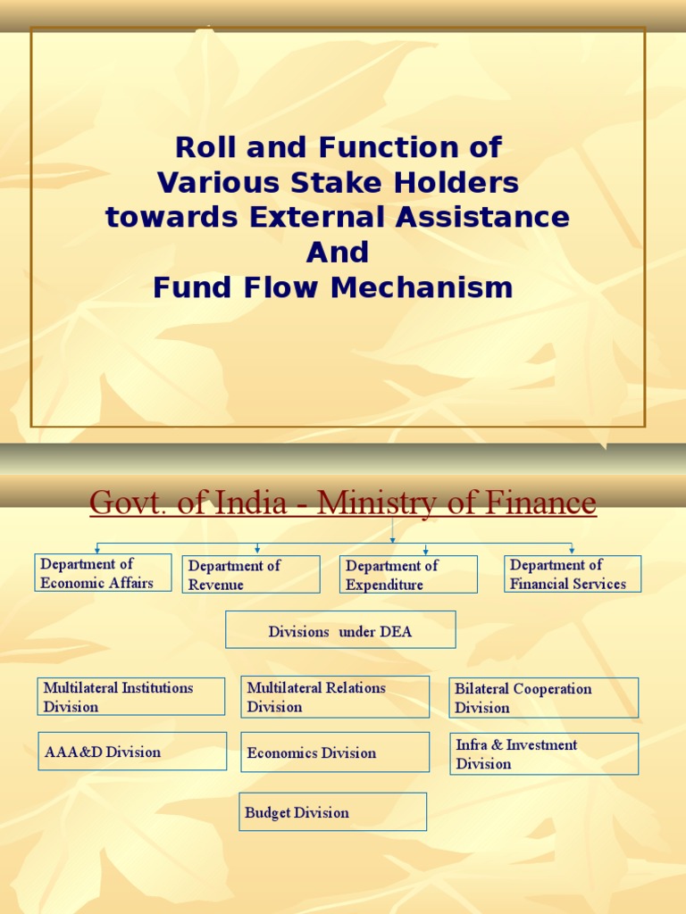 Roll and Function of Various Stake Holders Towards External Assistance ...