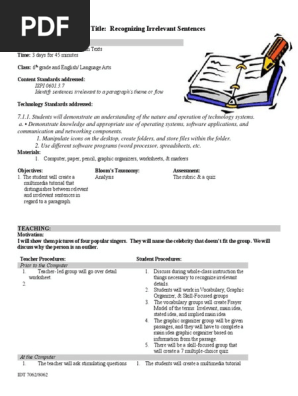 Irrelevant Sentences The Paragraph: Topic Sentence And Supporting