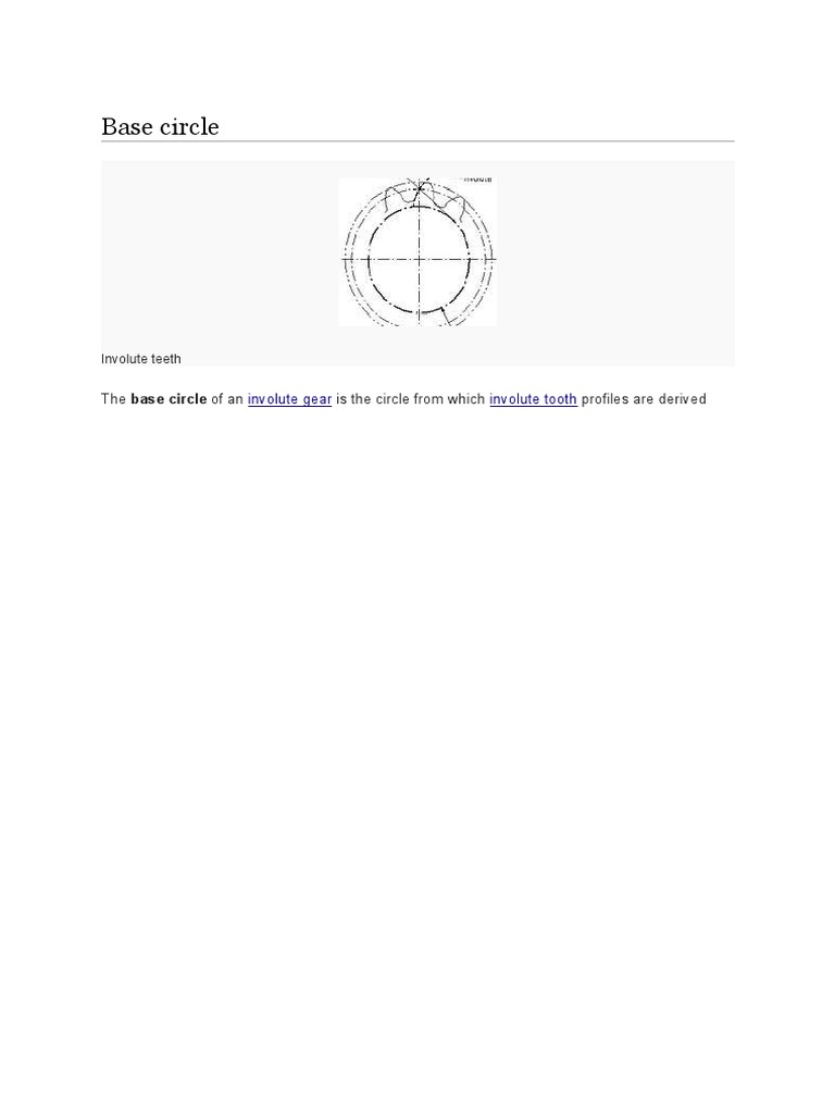 Base Circle: The Base Circle of An Is The Circle From Which Profiles ...
