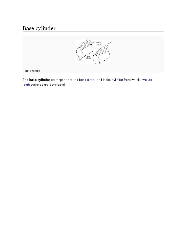 Base Cylinder: The Base Cylinder Corresponds To The, and Is The From ...