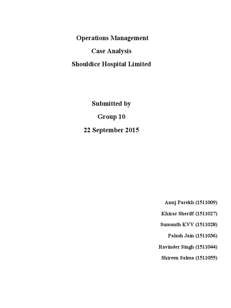 Shouldice Hospital Case Study | PDF | Surgery | Hospital