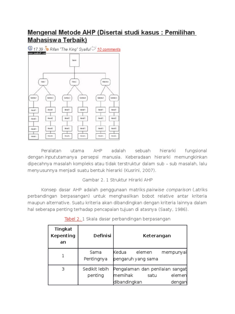 Mengenal Metode AHP | PDF
