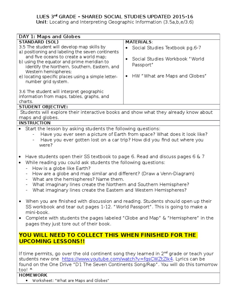 3rd Grade Social Studies: Maps & Continents | PDF | Geography | Map