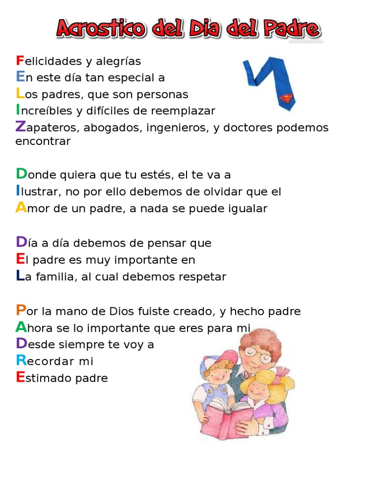 Acrostico Del Dia Del Padre | PDF | Relaciones personales, crianza y ...