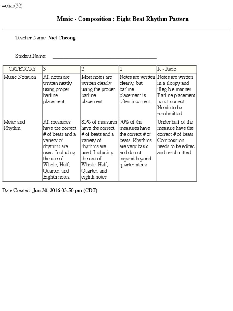 Comp Rubric | PDF
