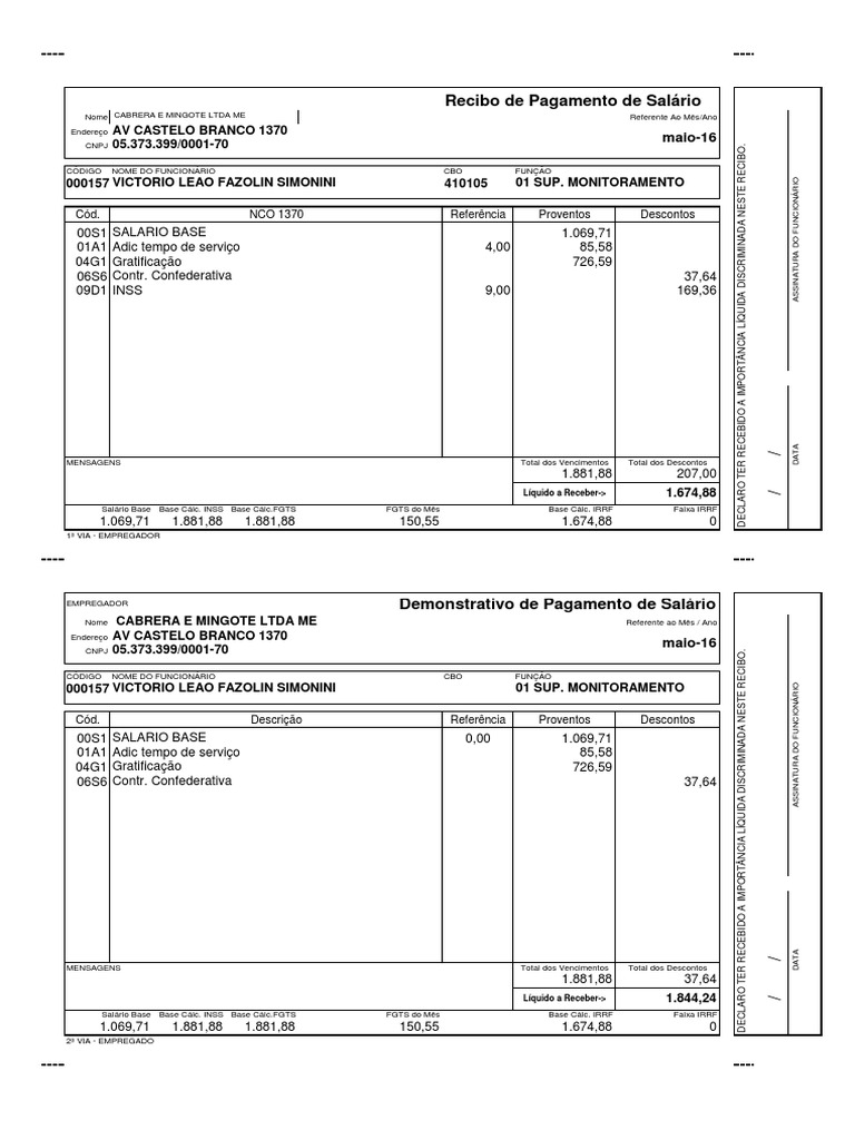 Holerite Junho | PDF