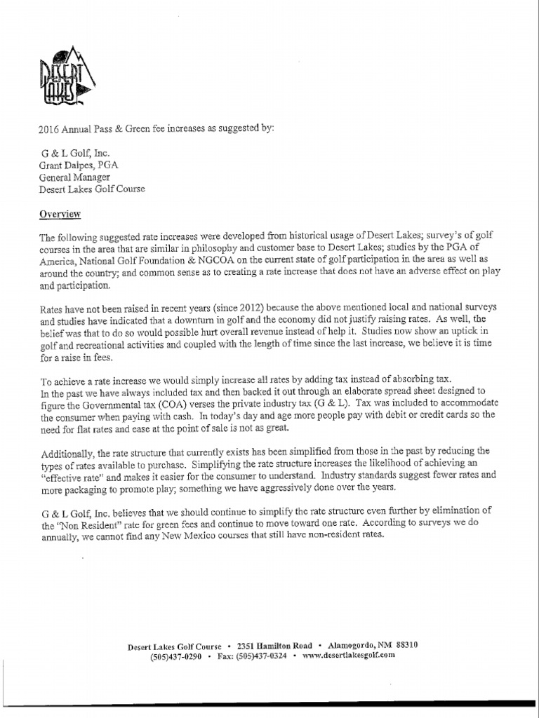 Golf Course Proposal | PDF | Golf Course | Taxes