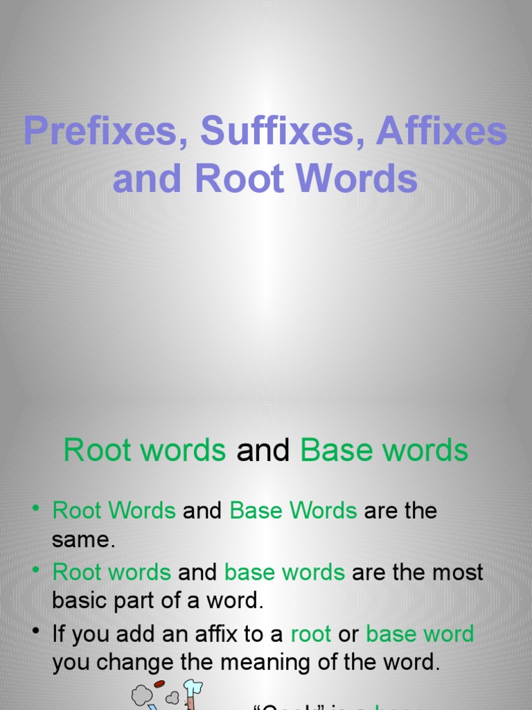 Introduce Prefixes Suffixes Roots Affixes PowerPoint | PDF | Lexicology ...