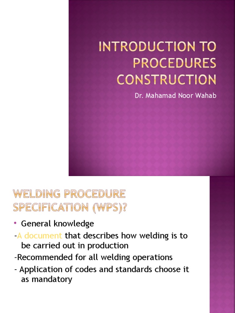 Note 1 Approving Welding Procedure - Process Flow | PDF | Welding ...