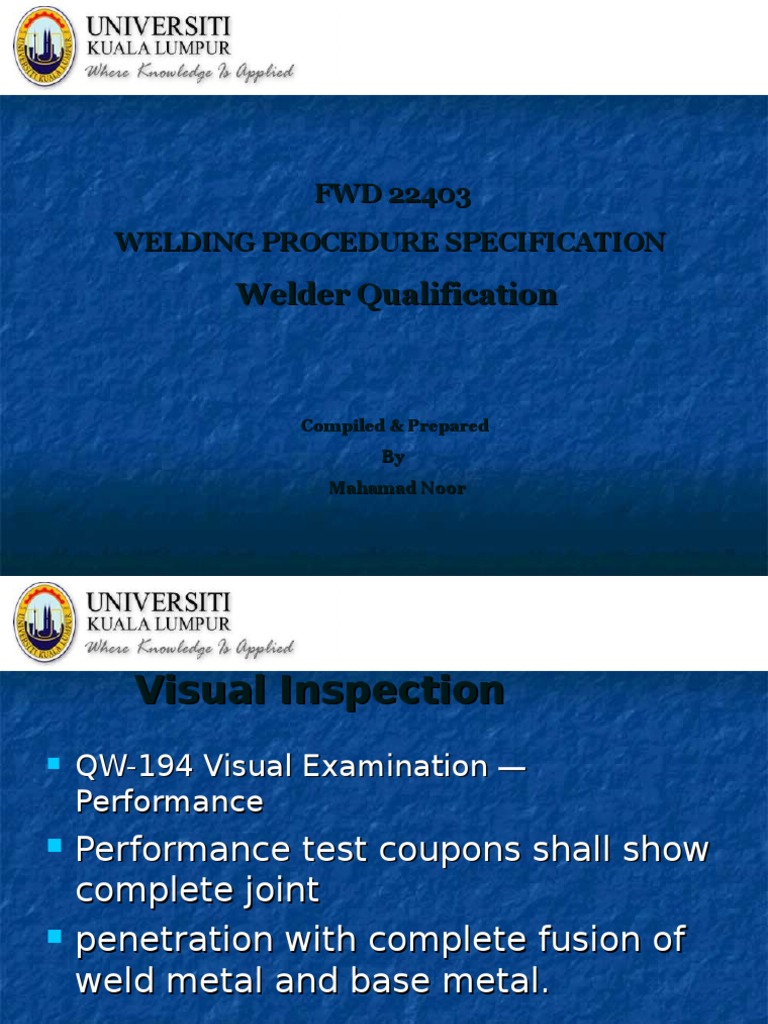 Note 7 - Welder Test - Mechanical Test and X-Ray | PDF | Welding ...