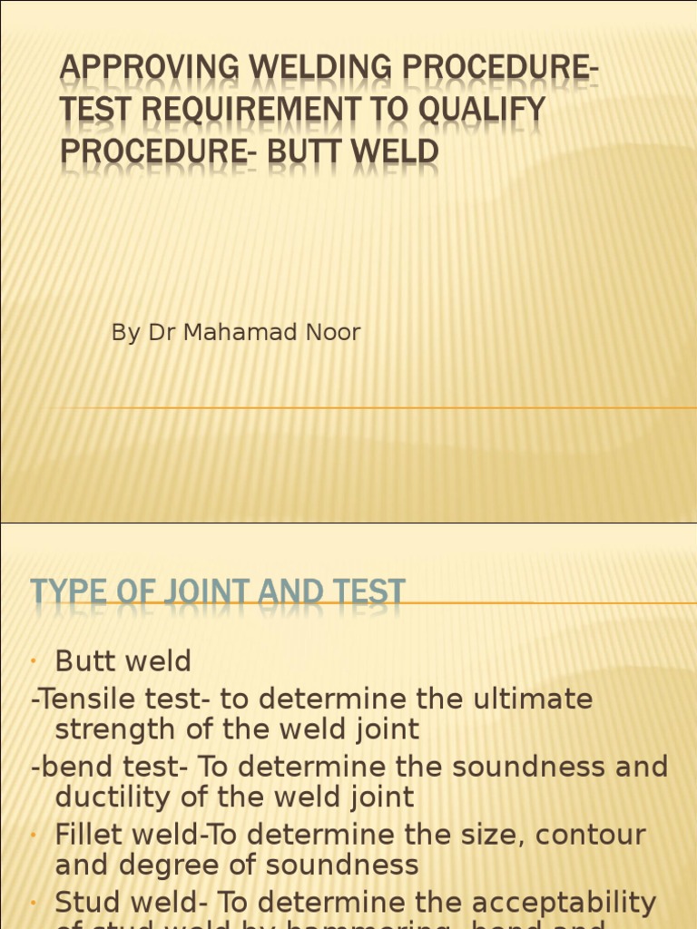 Note 4 Approving Welding Procedure - Test To Qualify Procedures | PDF ...
