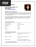 CV de Alida Ramos: Ingeniería Civil y Experiencia en INEI | PDF | Ingeniería