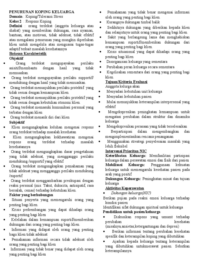 Penurunan Koping Keluarga | PDF