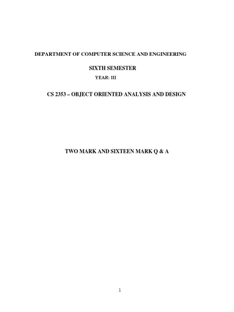 Ooad 2marks Pdf Class Computer Programming Conceptual Model