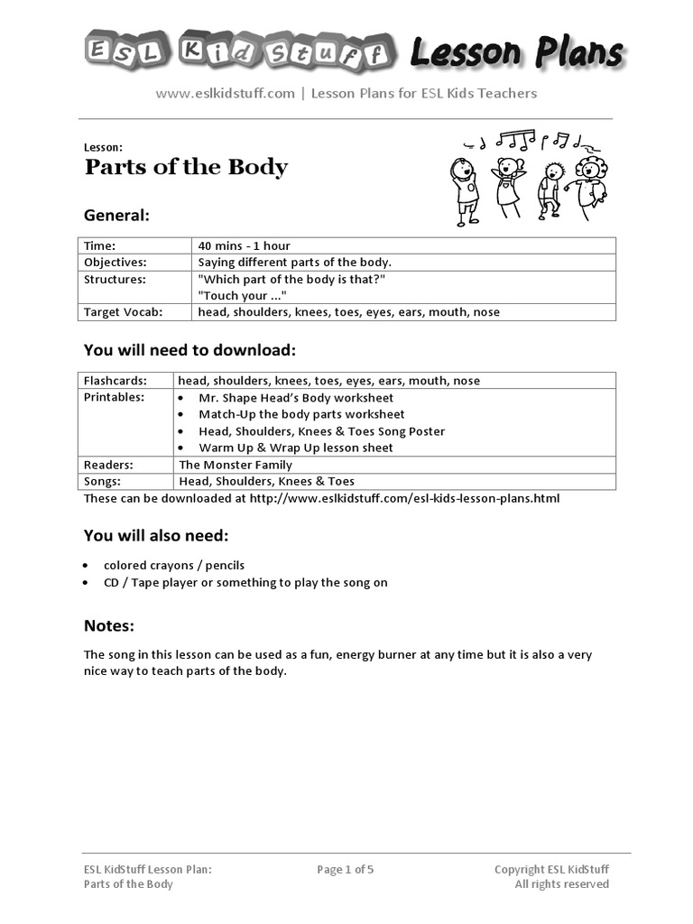 Body Lesson Plan | PDF