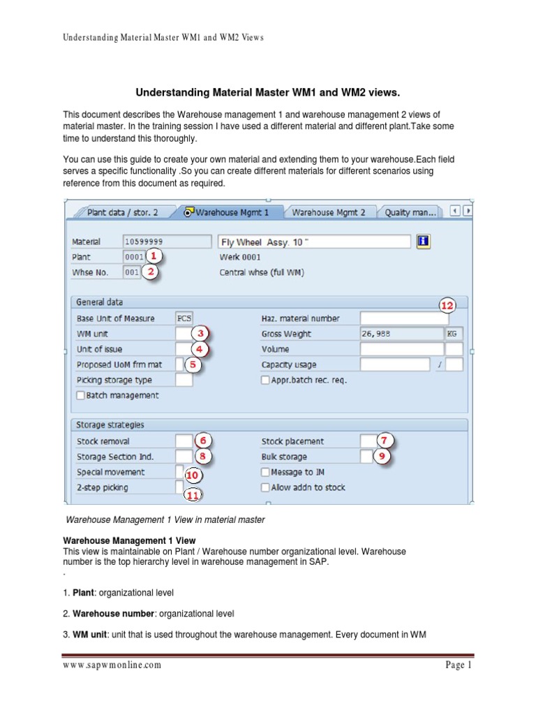 3 - 9 - Material Master Data - Sap WM Views | PDF | Warehouse | Computing