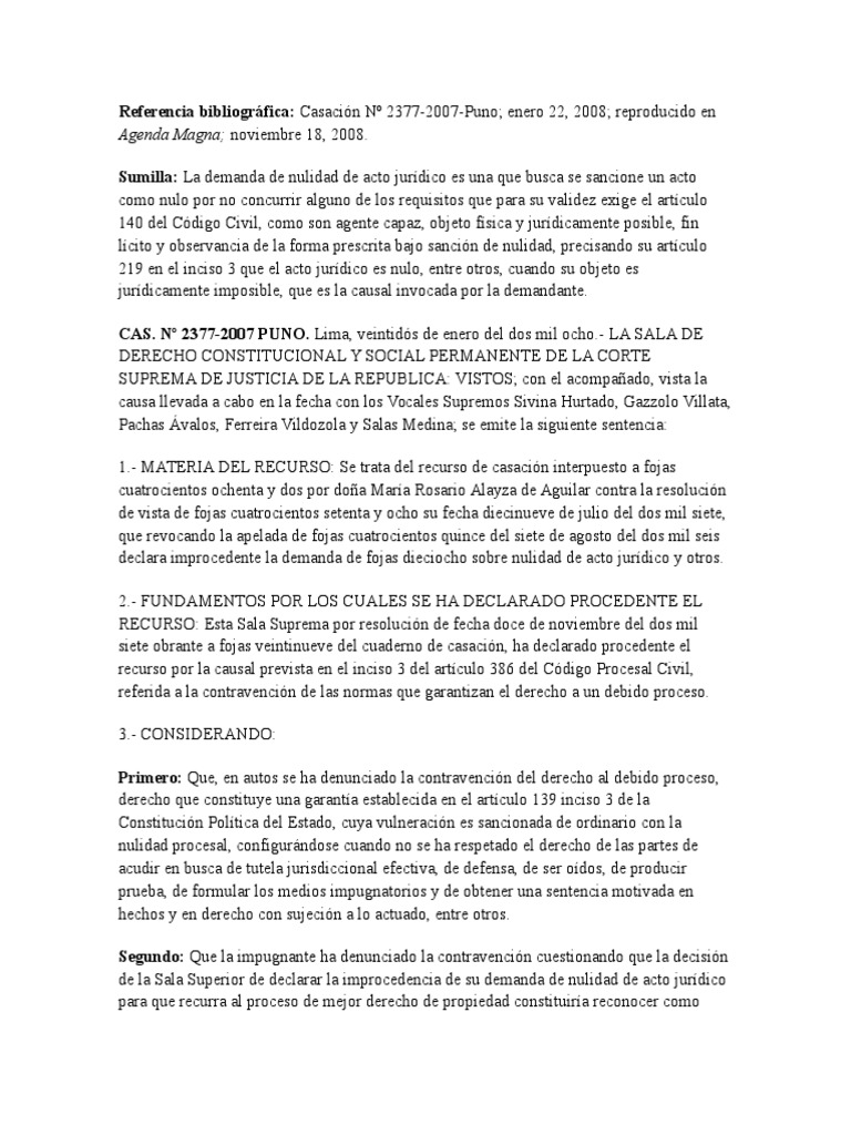 Nulidad de Acto Jurídico | Nulo (ley) | Propiedad