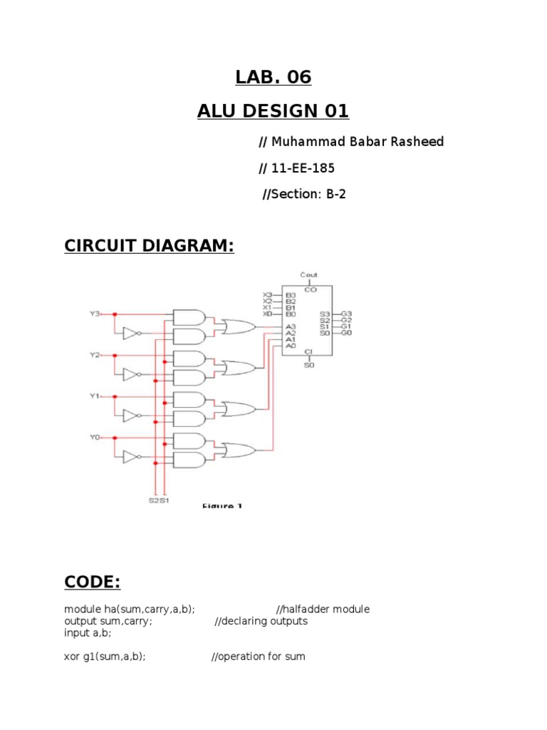 4-Bit ALU Circuit Design Schematic | PDF