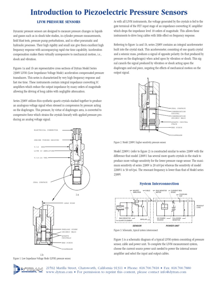 Introduction To Piezoelectric Pressure Sensors | PDF | Amplifier ...