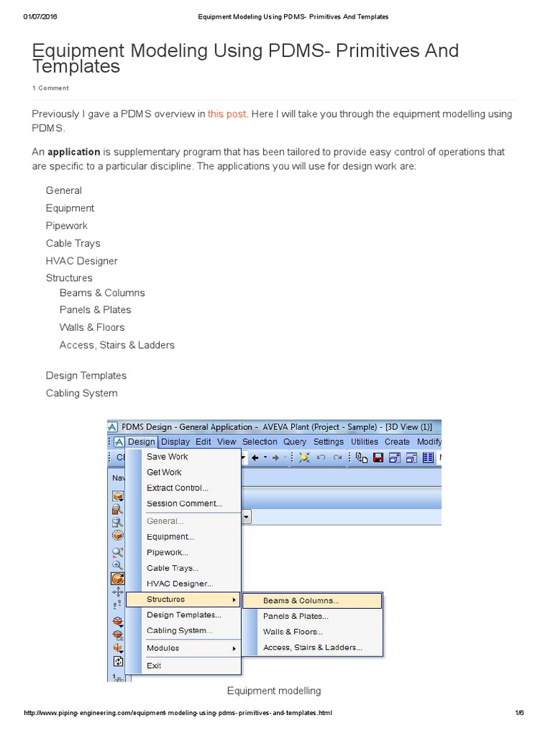 Equipment Modeling Using PDMS - Primitives and Templates | PDF | World ...