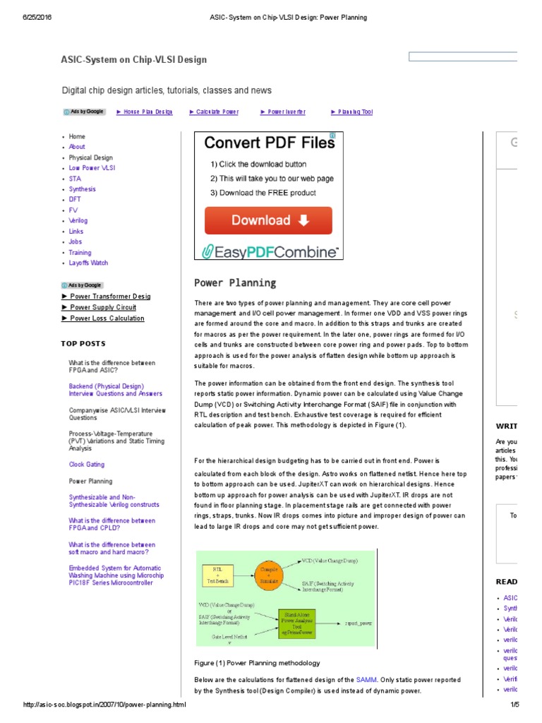 ASIC-System On Chip-VLSI Design - Power Planning | Download Free PDF ...