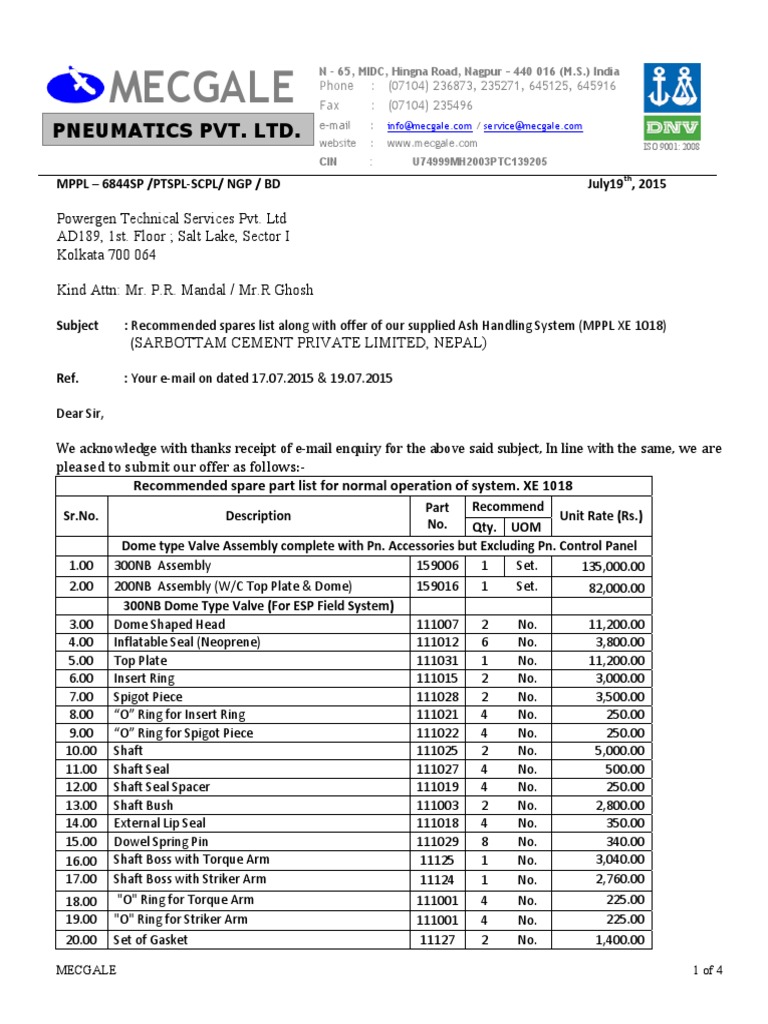 Offer 6844 SP Powegen Sarbottam Cement-Nepal | PDF | Excise | Taxation