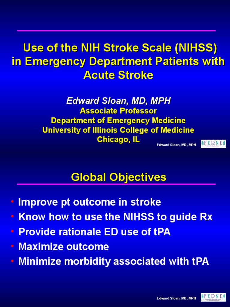 Use of The NIH Stroke Scale (NIHSS) in Emergency Department Patients ...