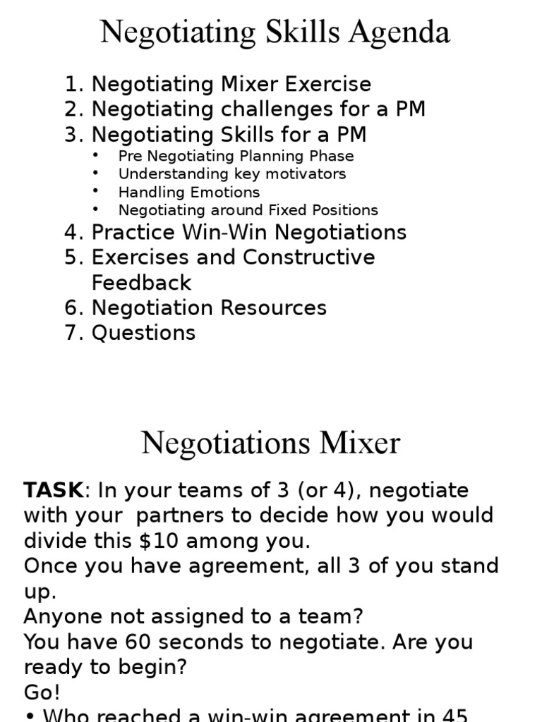 Negotiation Skills | PDF | Negotiation | Cognition