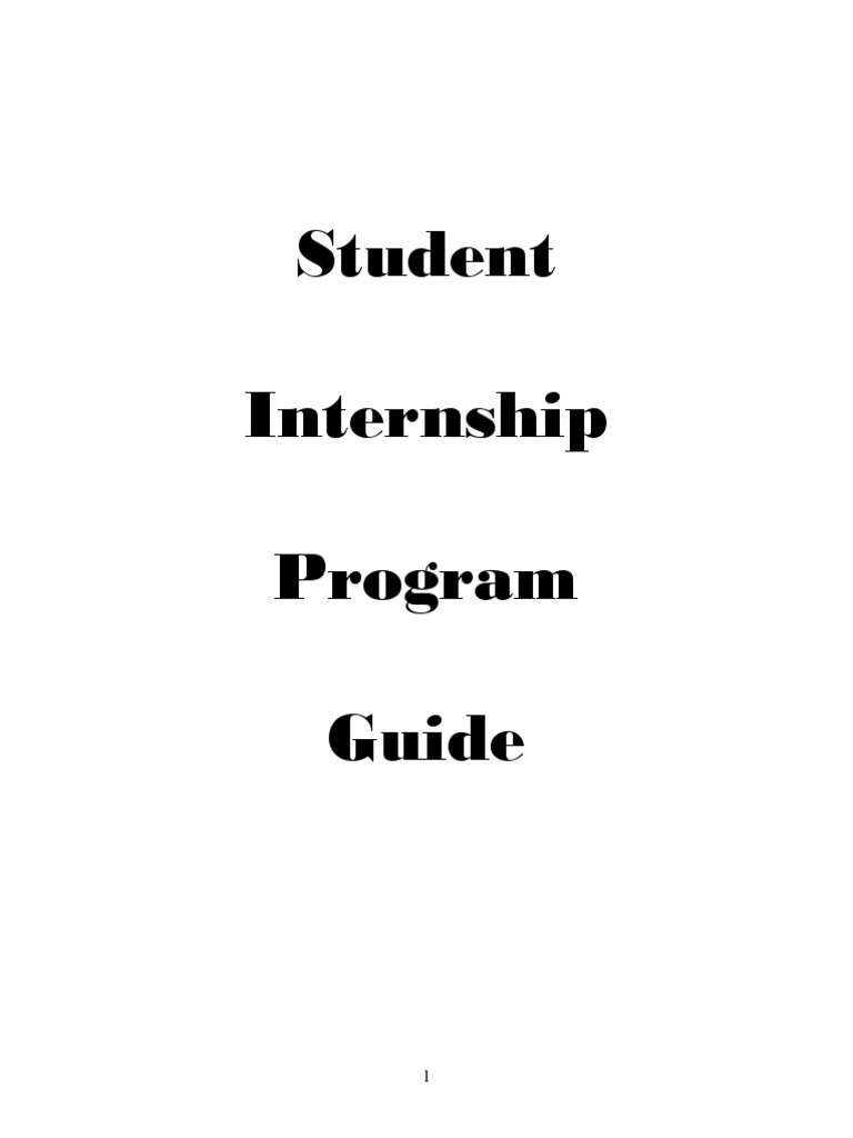 Student Internship Program Guide | PDF | Internship | Job Hunting