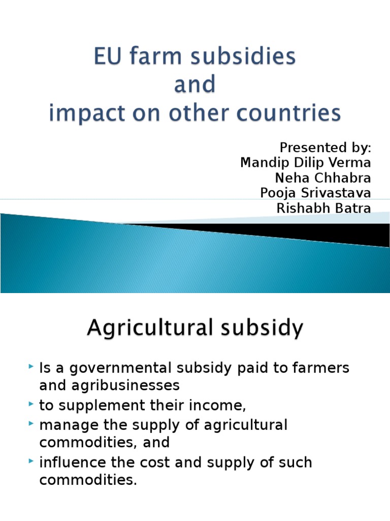 EU Agricultural Subsidies Overview | PDF