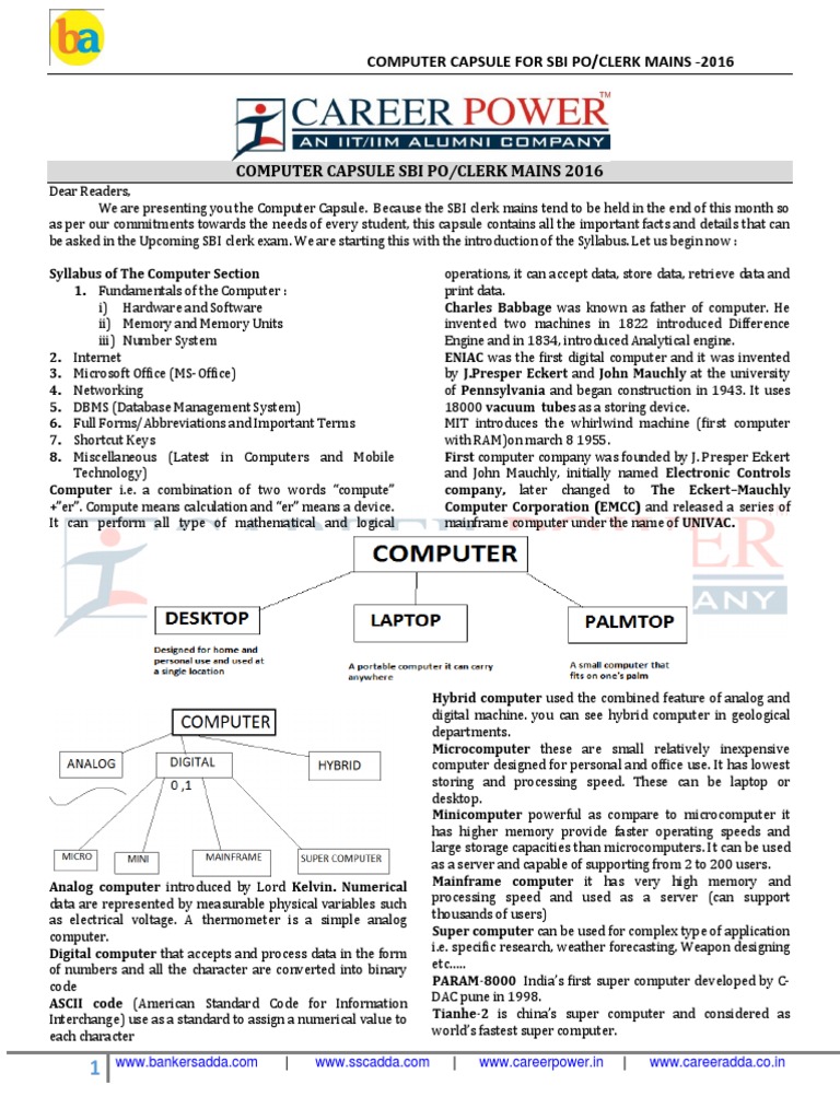 Computer Capsule June 2016 PDF | PDF