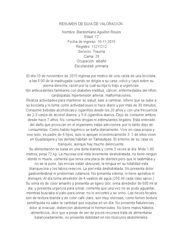 Resumen de Guia de Valoracion | PDF | Especialidades Medicas | Medicina