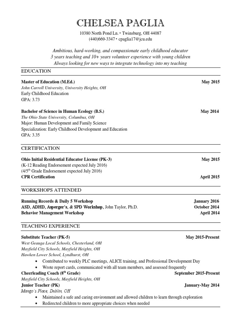 Resume Current | PDF | Reading Comprehension | Cognition