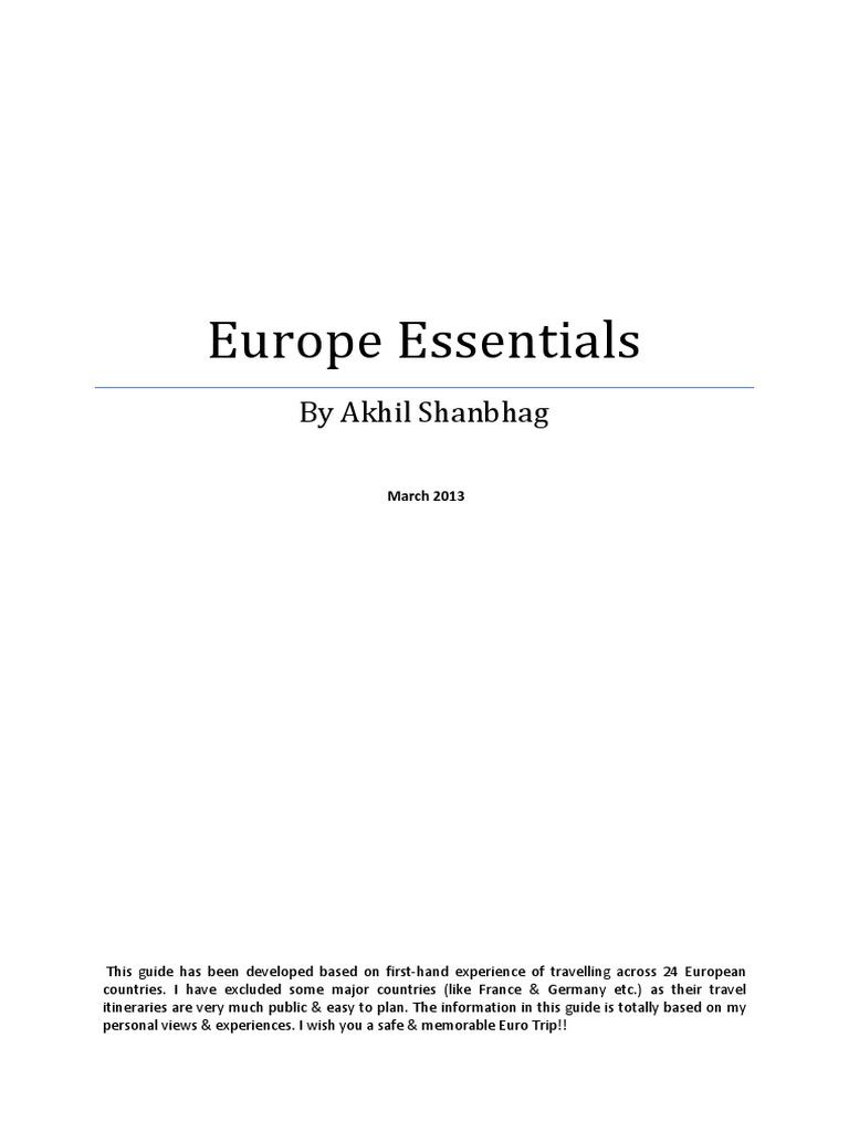 EuroTrip Guide PDF | PDF