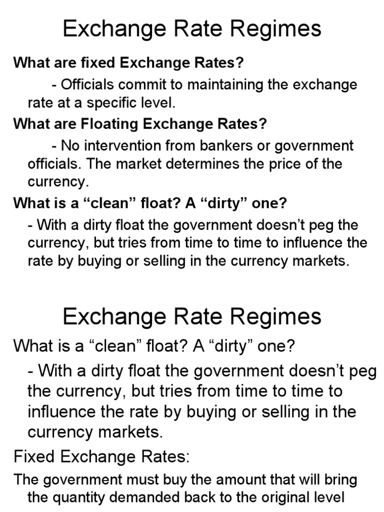 Understanding Exchange Rate Regimes | PDF | Fixed Exchange Rate System ...