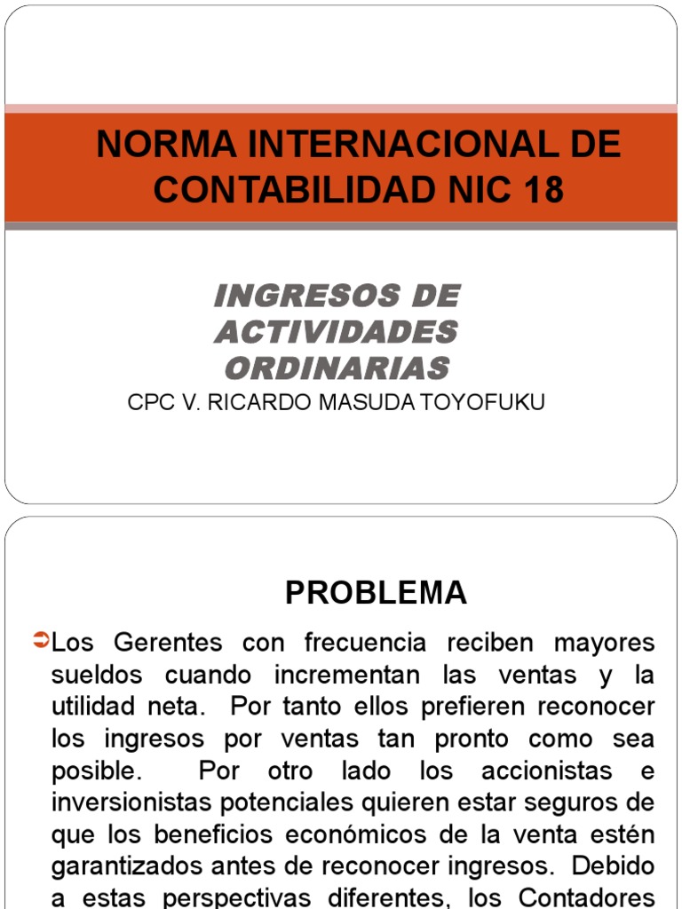 Nic 18 Ingresos | PDF | normas internacionales de INFORMACION ...