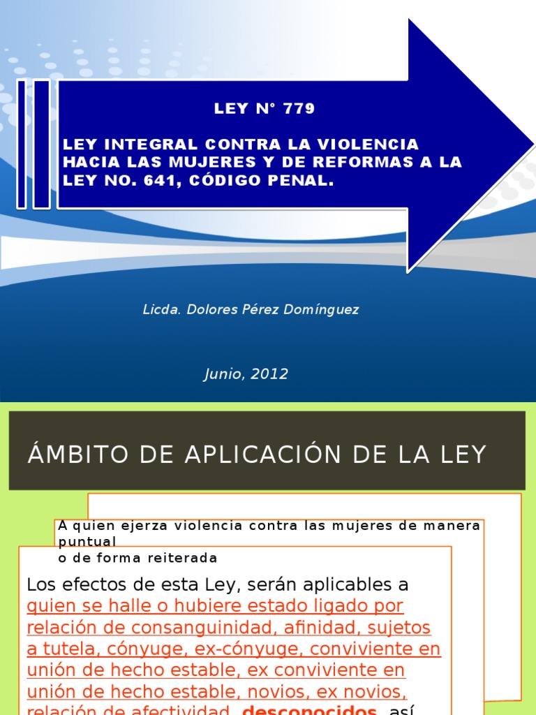 Ley 779, Ambito, Reformas y Derogaciones | PDF | Adquisición (prostitución) | Castigos
