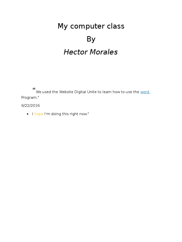 My Computer Class | PDF