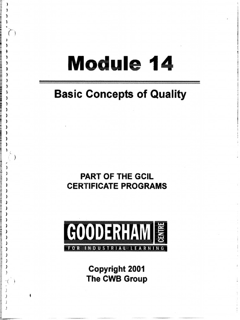 Module 14 Basic Concepts of Quality | PDF