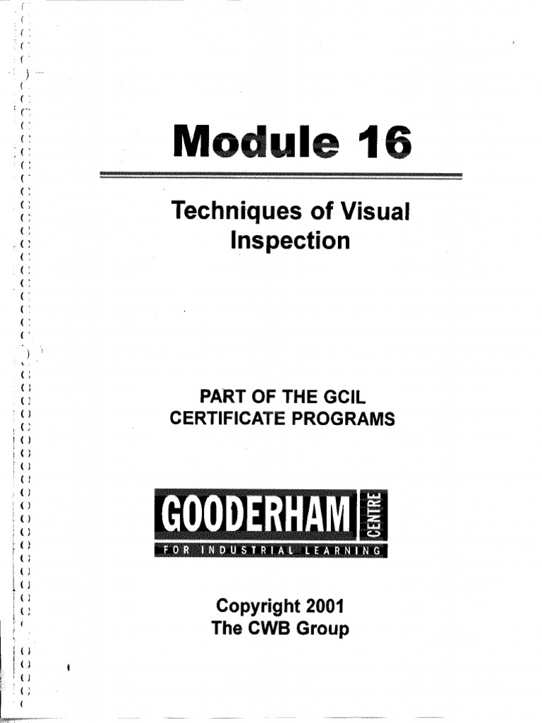 Module 16 Techniques of Visual Inspection PDF | PDF