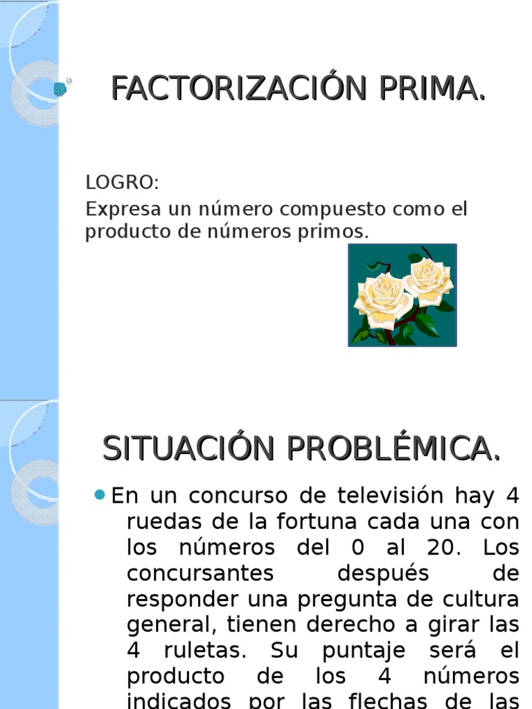 Ejercicios de Factorización Prima | PDF | Número primo | Números