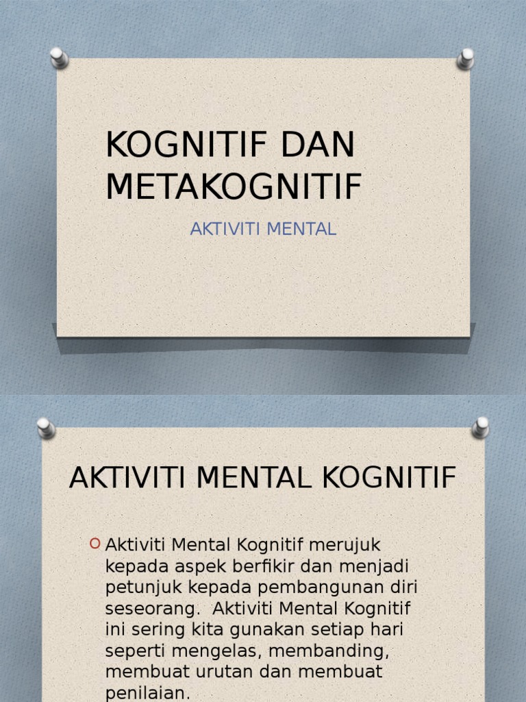 Kognitif Dan Metakognitif | PDF