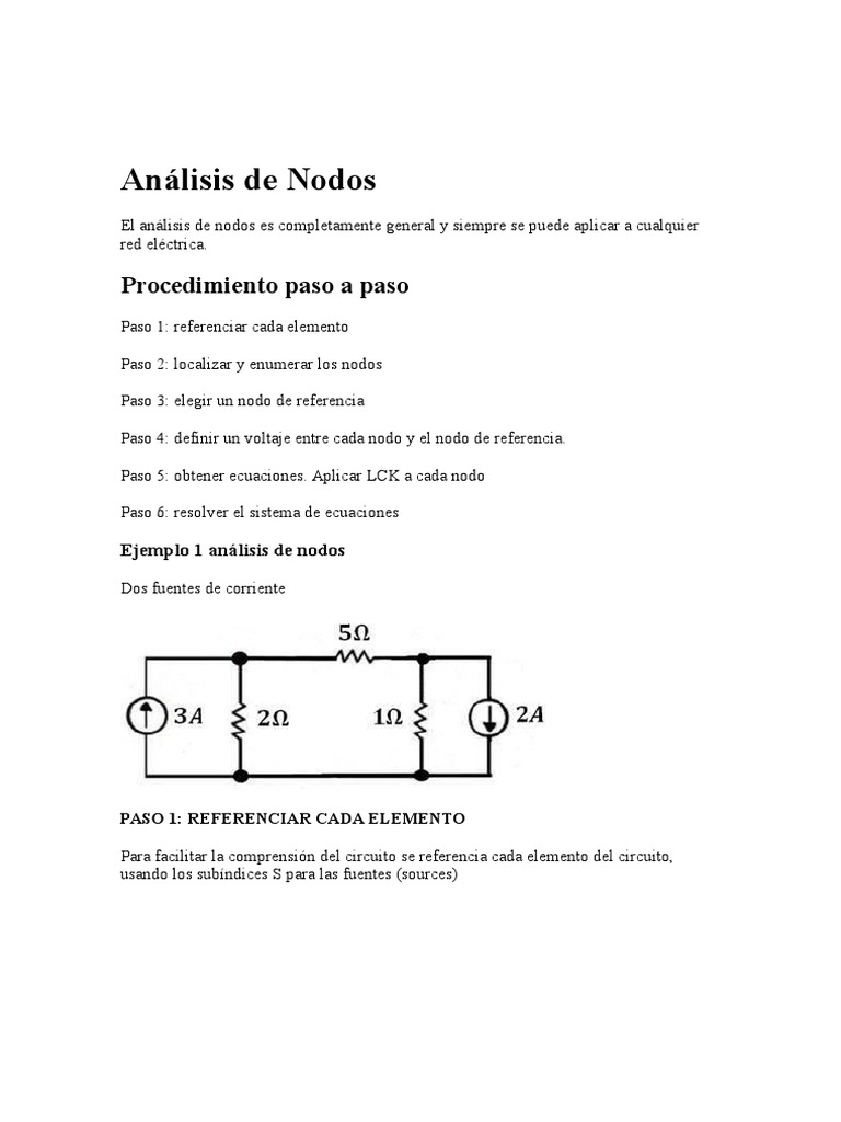Análisis de Nodos en Circuitos Eléctricos | PDF | Ecuaciones ...