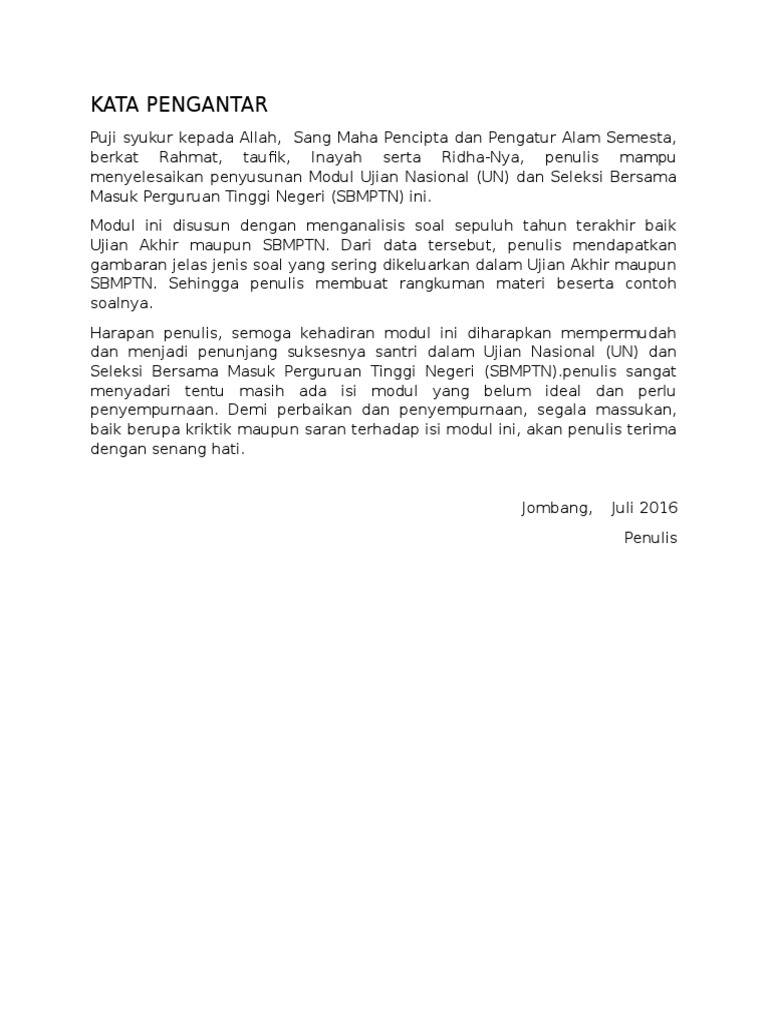 Kata Pengantar Modul | PDF