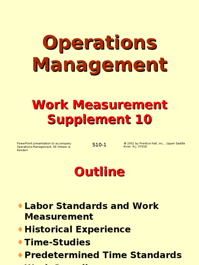 Time and Motion Study | Operations Management | Sample Size Determination