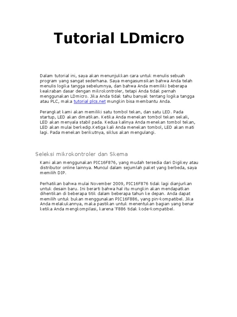 Tutorial Ldmicro PDF | PDF | Metode & Bahan Ajar | Teknologi & Rekayasa
