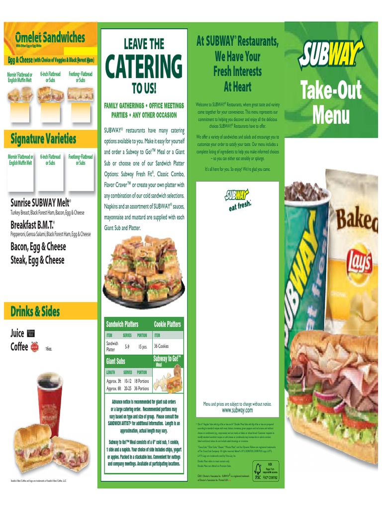 USA Menu Subway | PDF | Breads | Foods