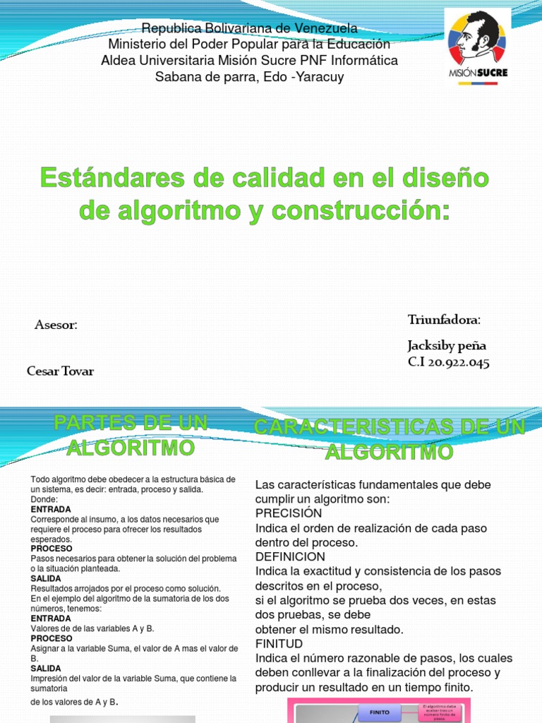 Estándares de Calidad en El Diseño de Algoritmo y Construcción | PDF ...