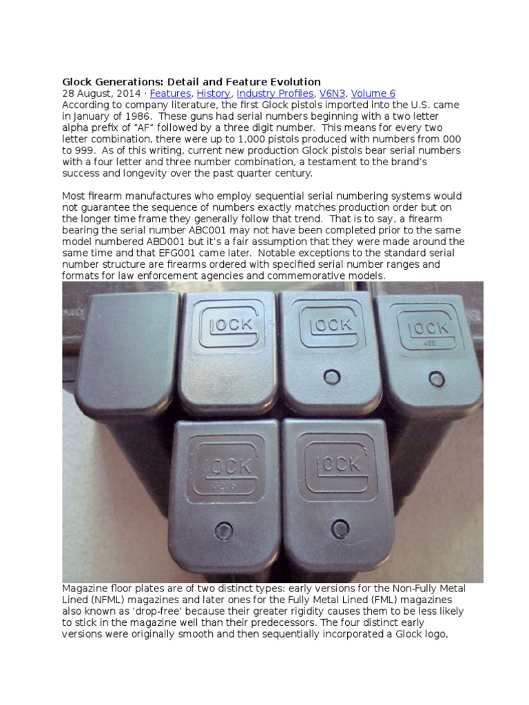 Glock Generations | PDF | Firearms | Projectile Weapons